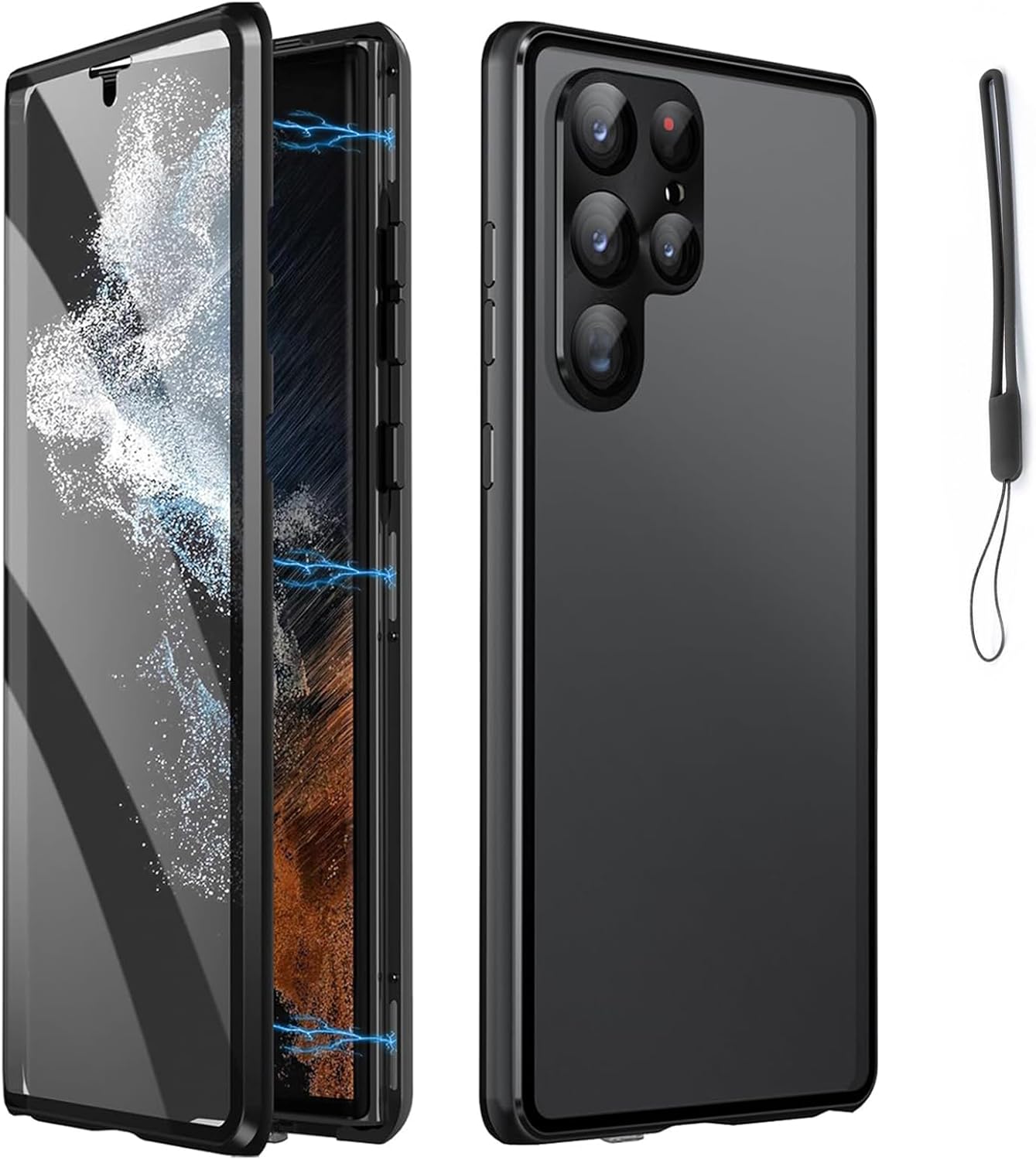 Anti-Peeping Magnetic Tempered Glass Double-Sided Phone Case for ...