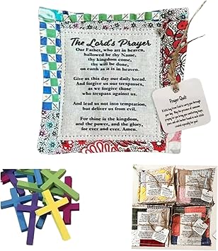 Amazon.com: Mini Pocket Prayer Quilt Squares with Cross Inside ...