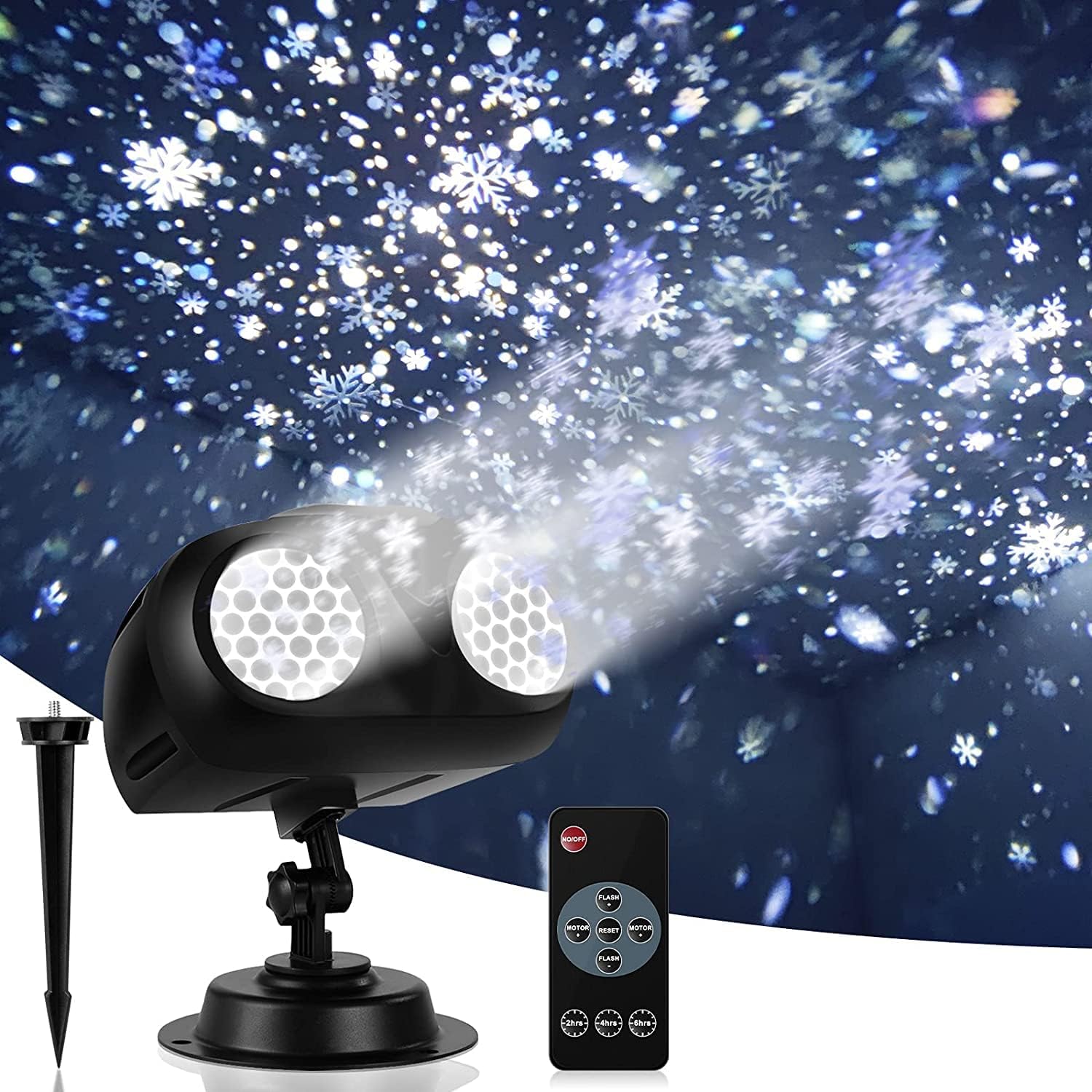 Snow Projector Lights, Christmas Snowflake Night Projection Lamp, IP65 ...