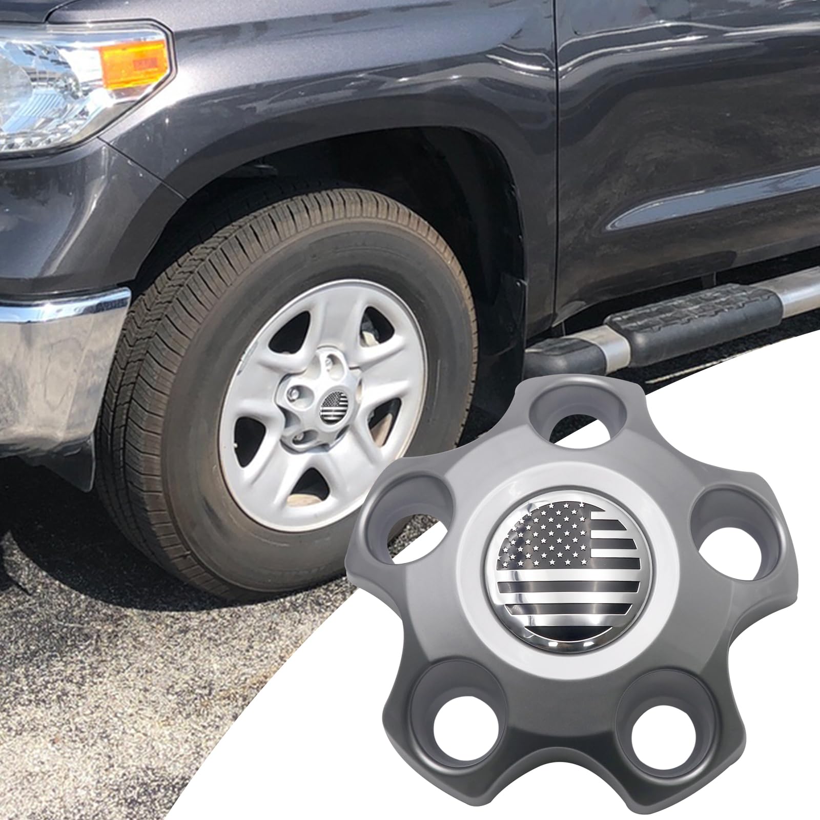 1PC 7 3/4 Inch Silver Wheel Center Cap with USA Flag for Tundra 2008 ...