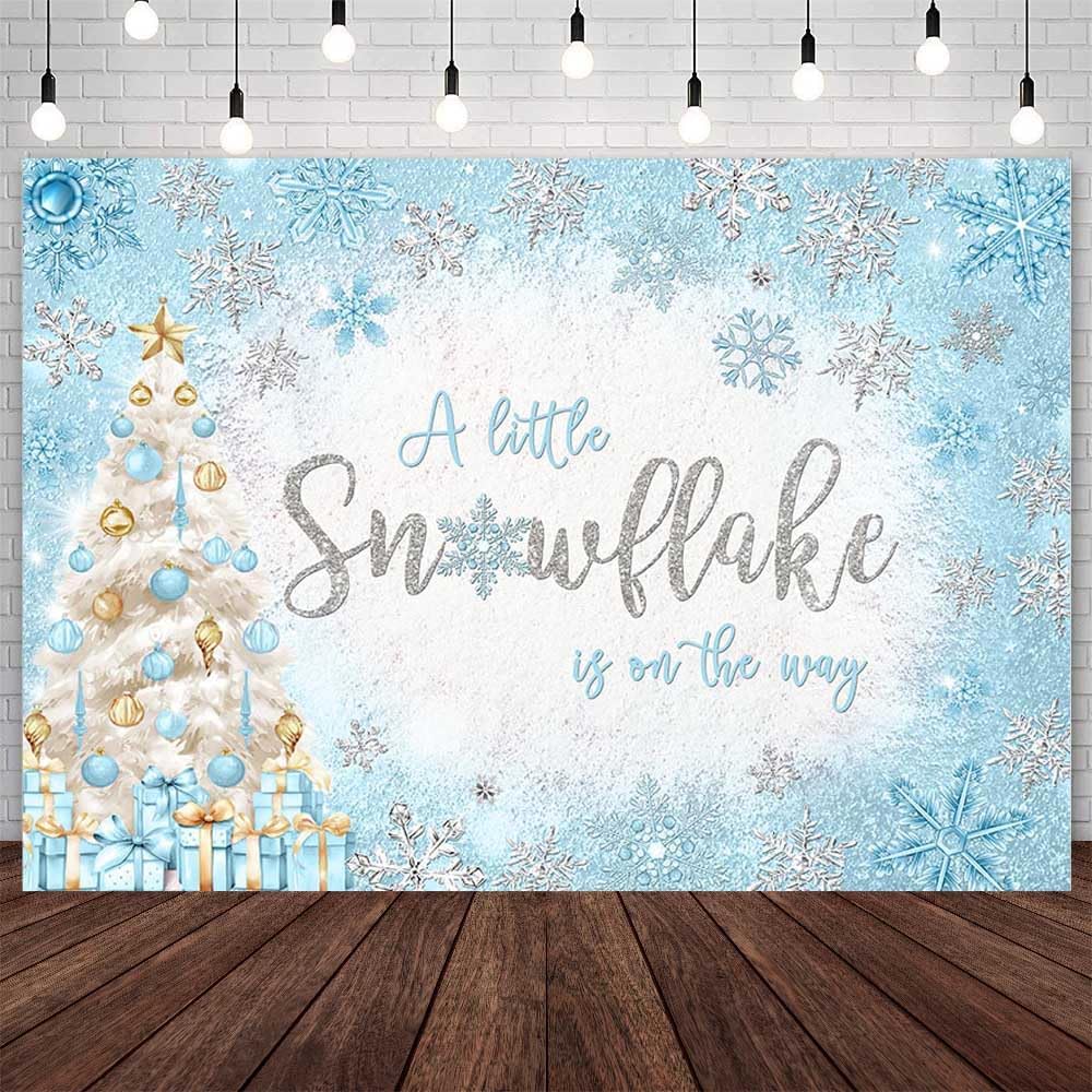 Amazon.com : AIBIIN 7x5ft Snowflake Baby Shower Backdrop A Little ...