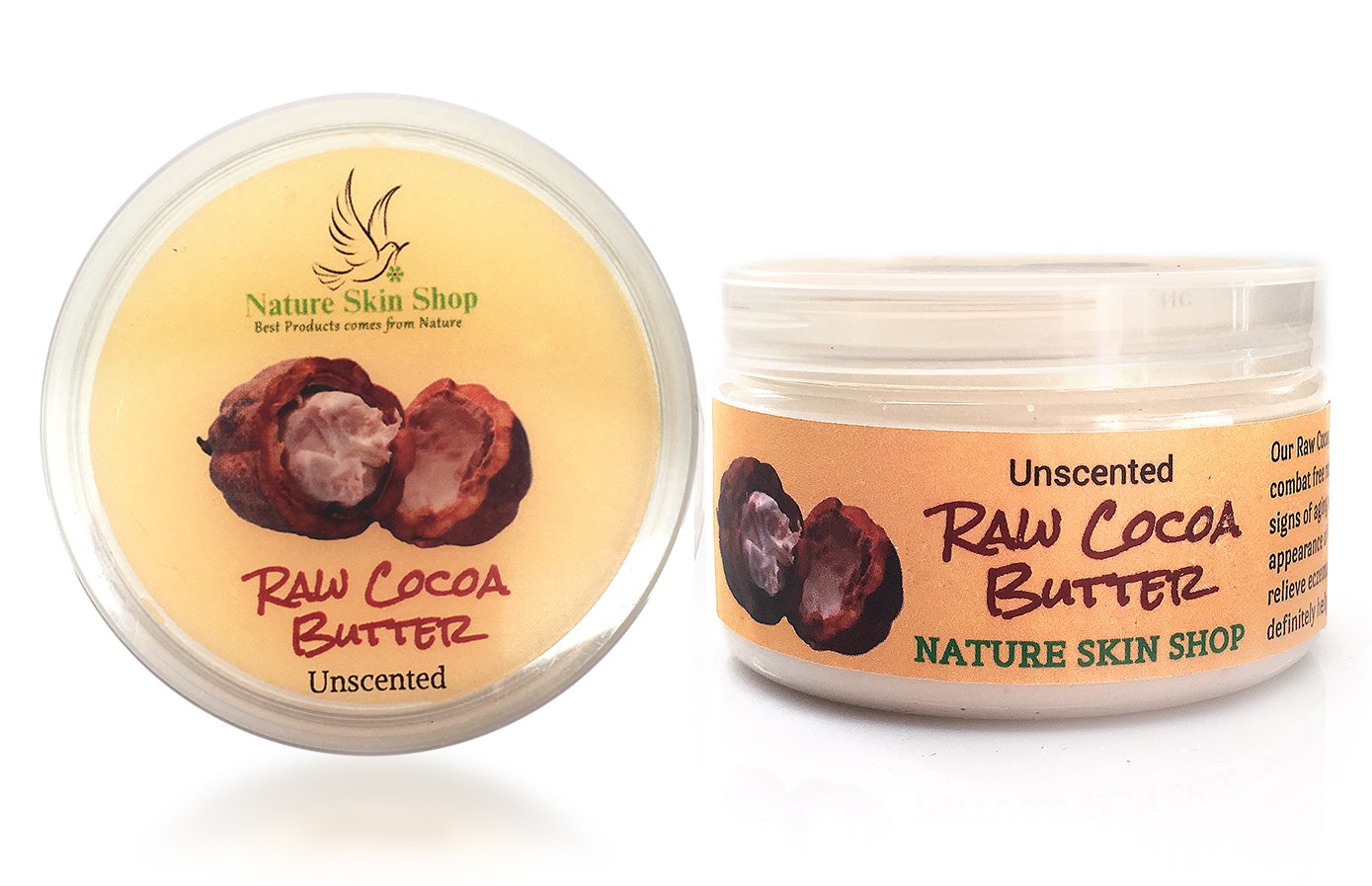Amazon.com : Nature Skin Shop Raw Cocoa Butter Body Butter Unscented ...