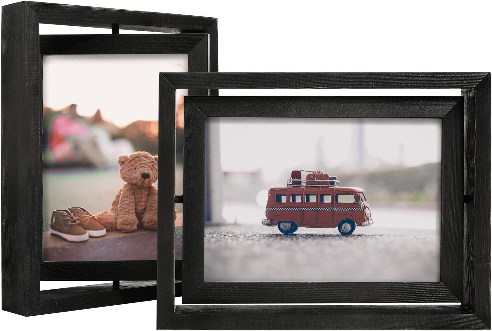 Amazon.com - Thyle 6 Pcs Rotating Floating Picture Frames Double Sided ...
