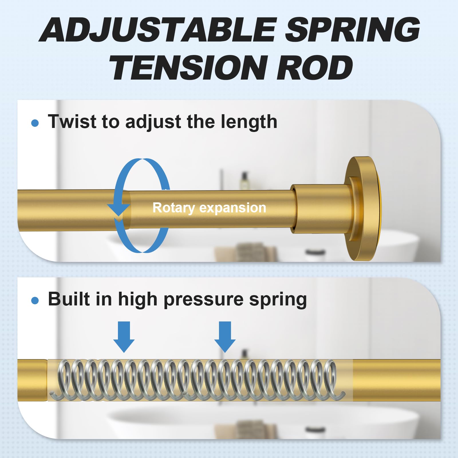 Snapklik.com : Gold Shower Curtain Rod 31 To 80 Inch,1 Inch Diameter ...