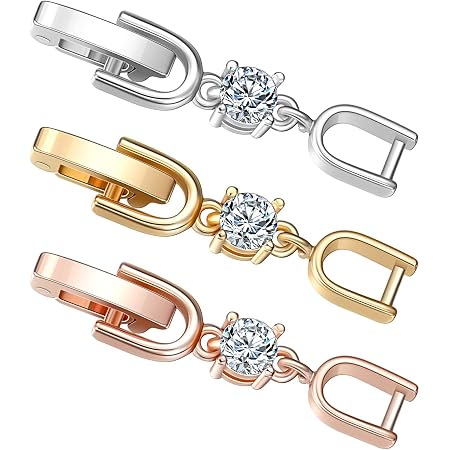 Amazon.com: WMHaiMo White Gold/Gold Plated 3pcs Round CZ Fold Over ...