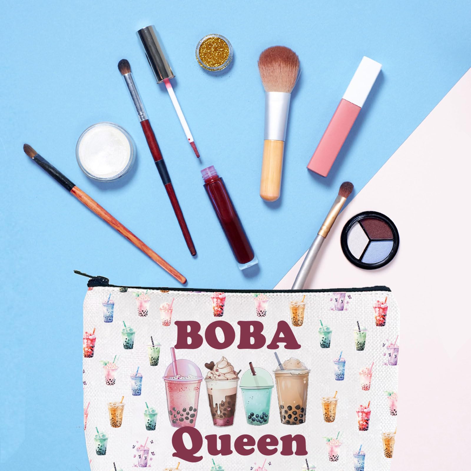 Snapklik.com : Boba Tea Makeup Bag - Boba Queen - Bubble Tea Gift ...