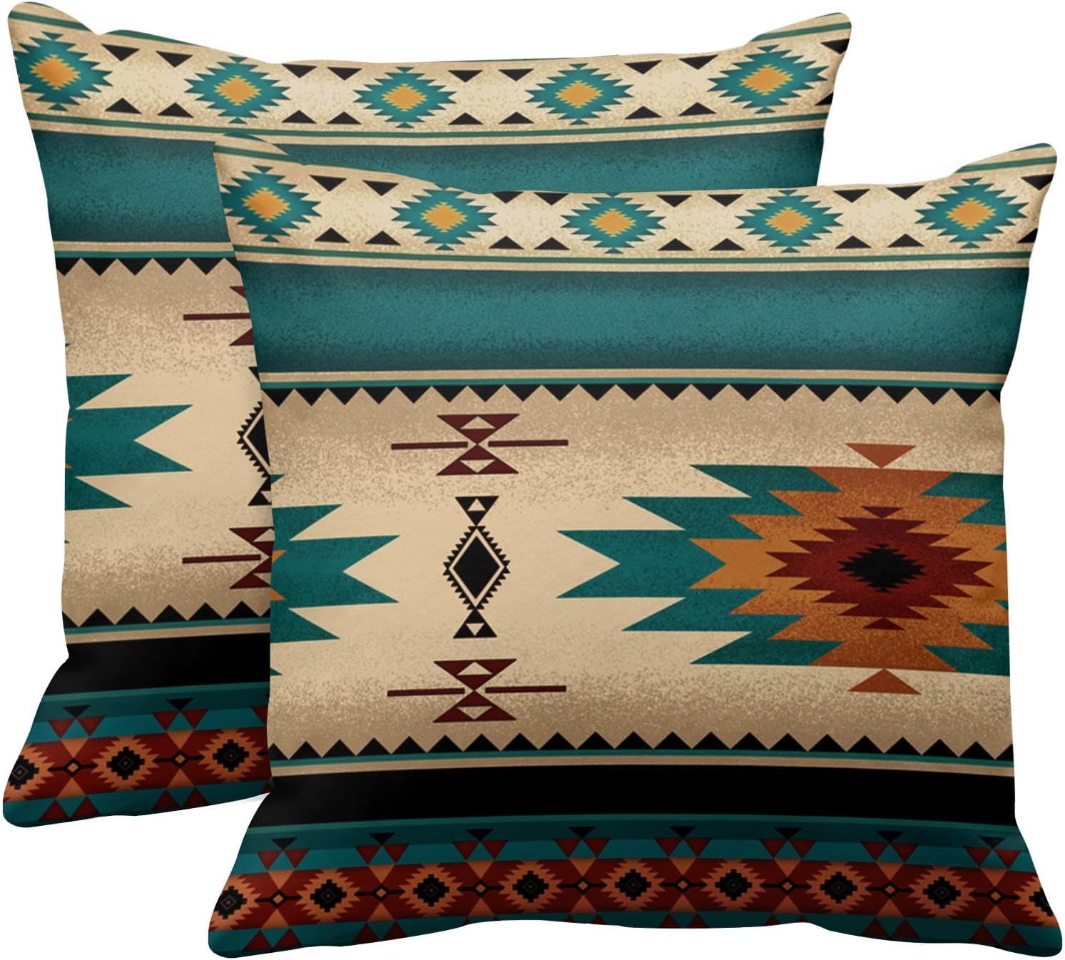 Amazon.com: Western Native American Throw Pillow Covers Set of 4 18x18 ...