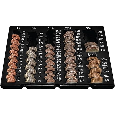 Amazon.com : Rtteri 4 Pcs Coin Tray Set Rolled Coin Storage Organizer ...