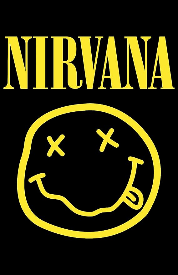 Nirvana Smiley Poster, 11x17 Classic Rock Band Art, Grunge 90s ...