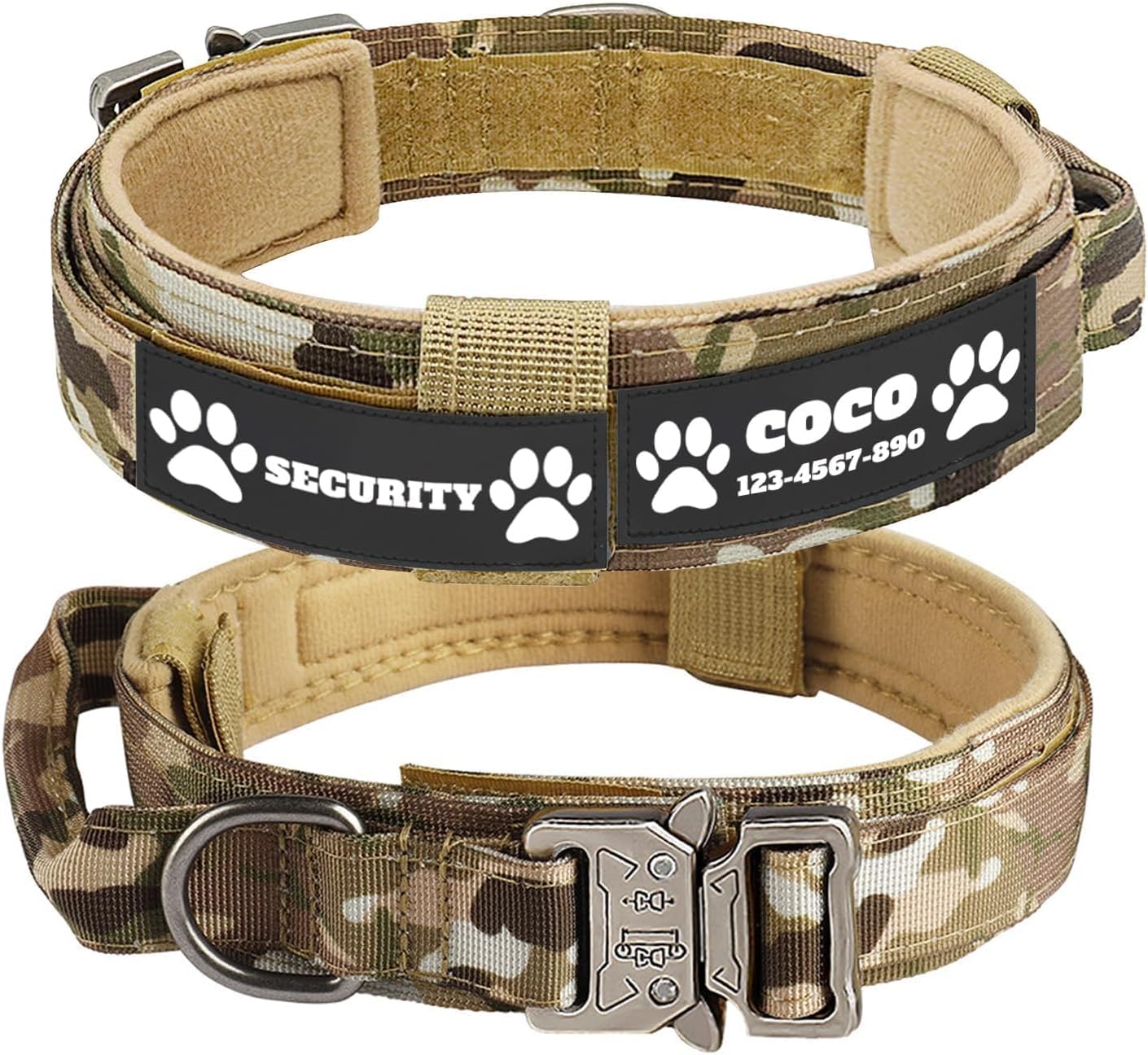 Tactical Customised Dog Collar with Name & Number Patches ...