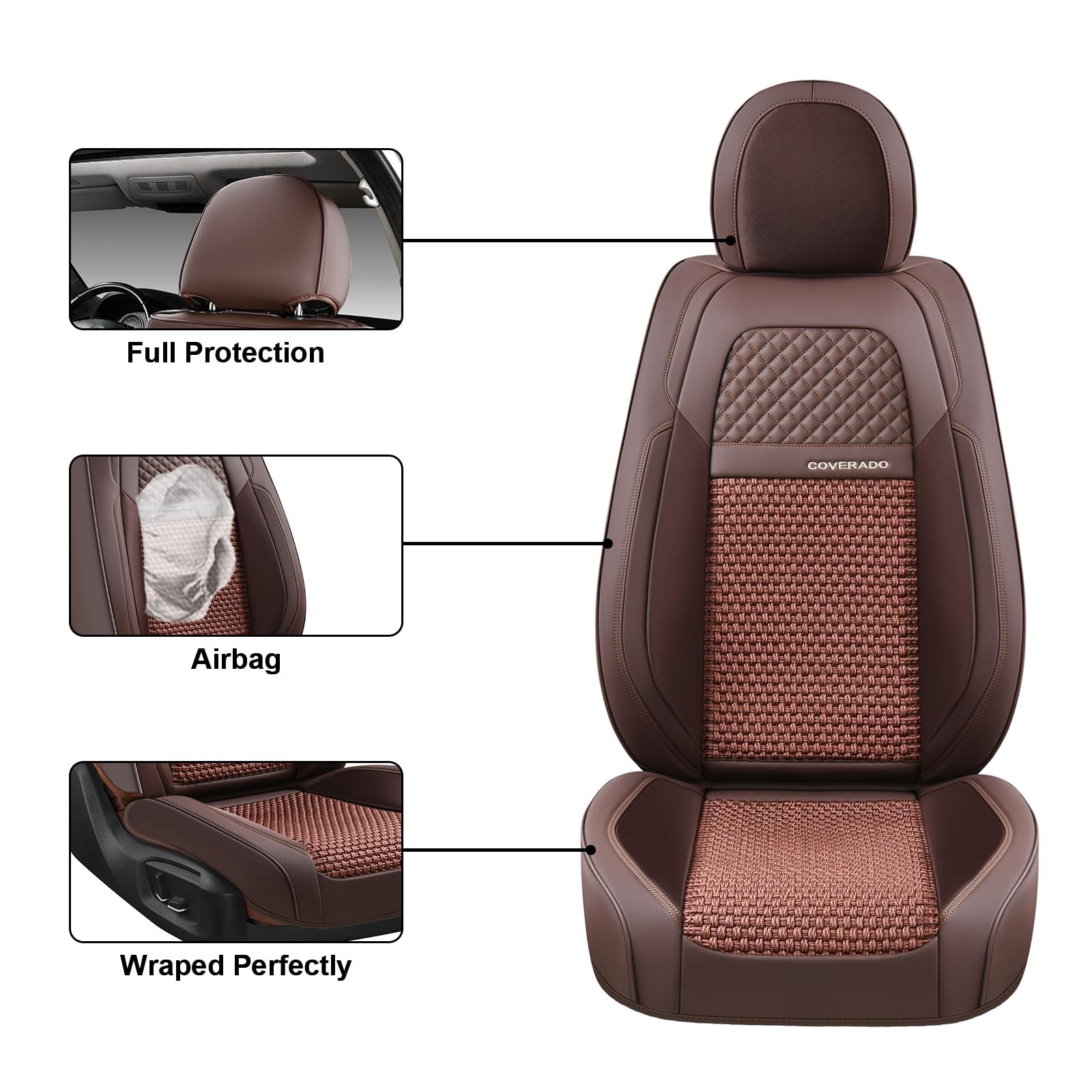 Coverado Car Seat Covers Full Set, Seat Covers for Cars, 5 Seats Car ...