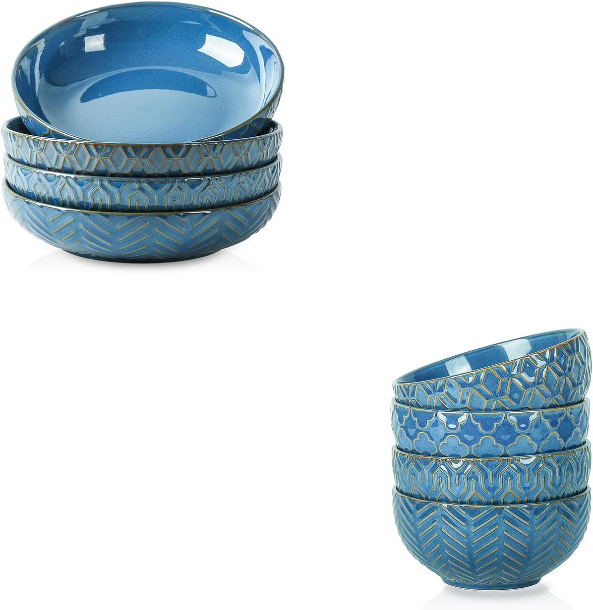 Amazon.com | Sureasy 8.5 Inch Pasta Bowls + 5.9 Inch Cereal Bowls, Set ...