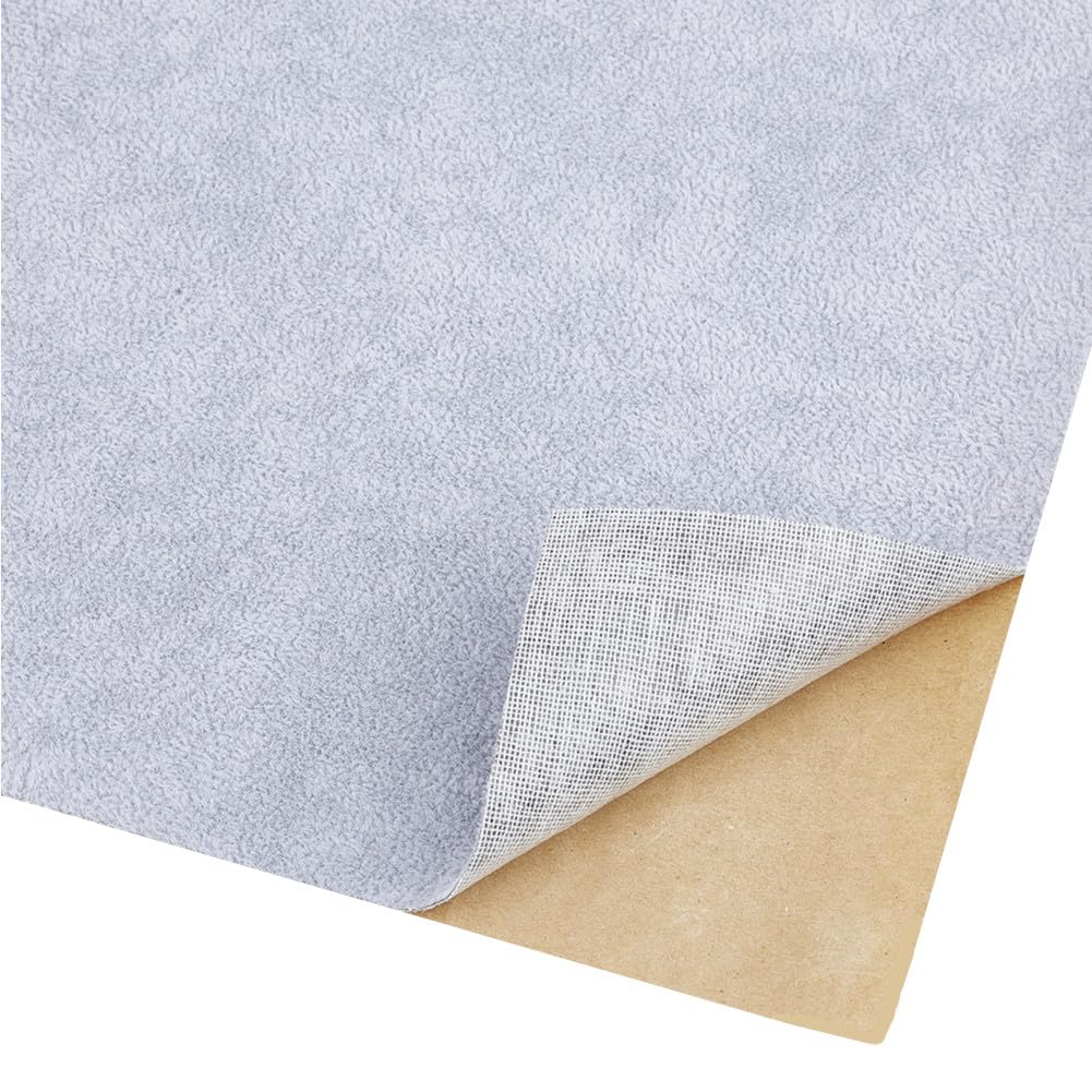 BENECREAT 3mx40cm Self Adhesive Felt Fabric, Light Grey Iced Velvet Flock Self Adhesive Velvet ...