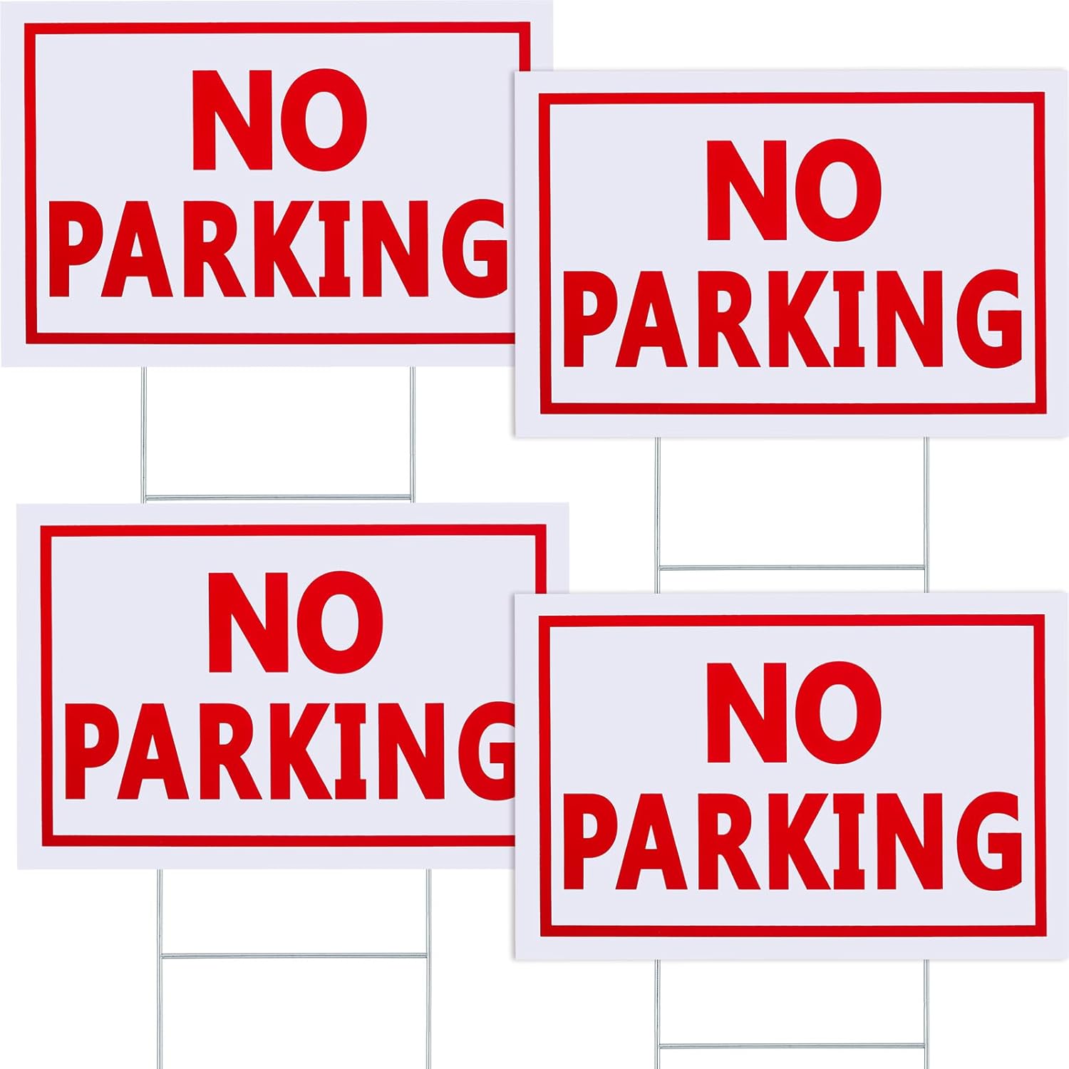 Amazon.com : Juexica 4 Pcs No Parking Signs with Stand 12 x 16 Inches ...