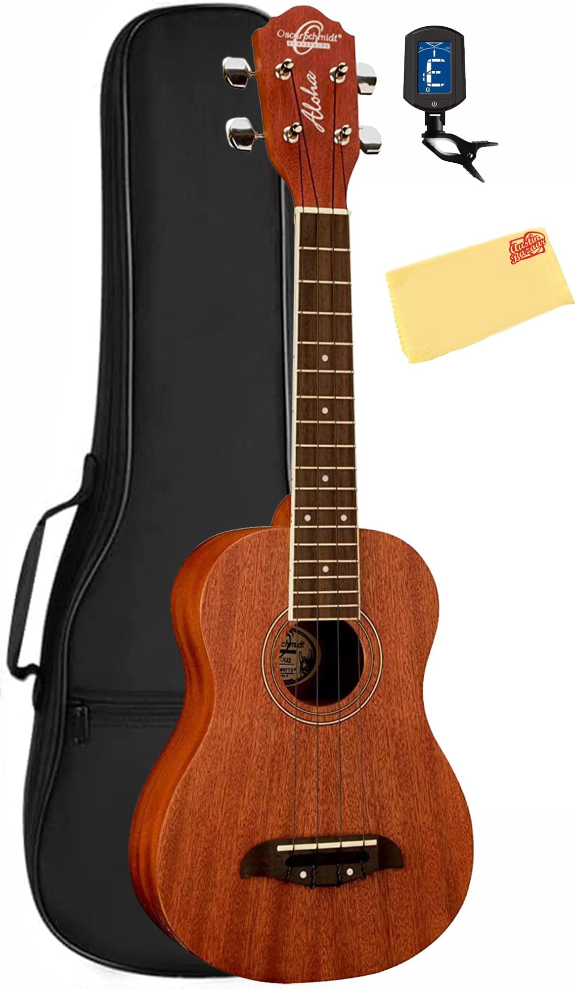 Amazon.com: Luna Uke Artist Vintage Distressed Concert Ukulele Bundle ...