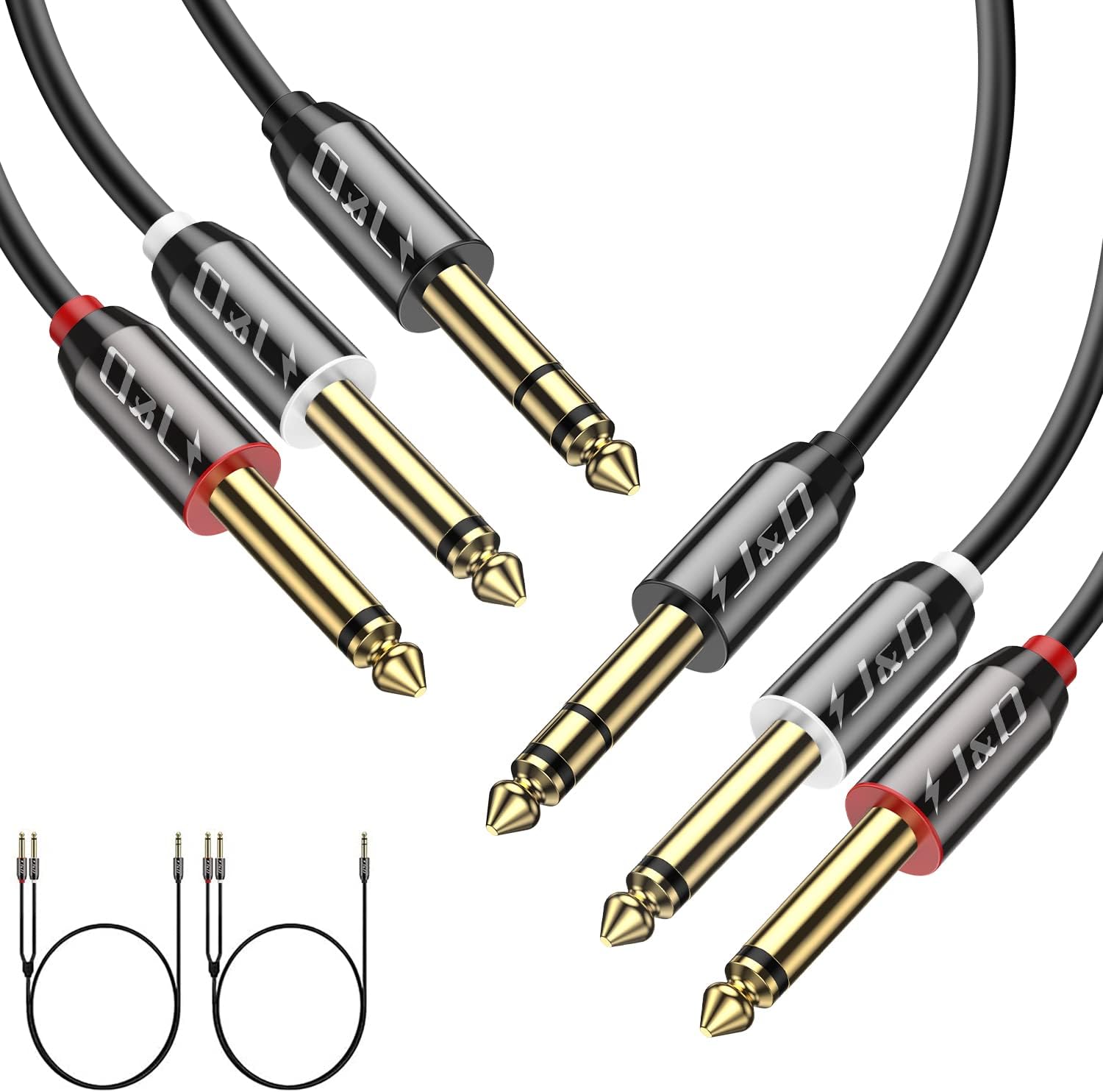 Citronic | 6.3mm Stereo Jack to 2 x Mono 6.3mm Jacks Audio cable | 3.0 ...