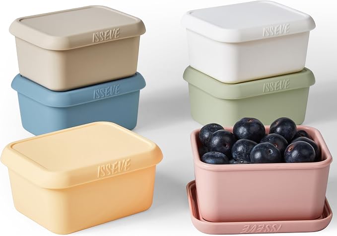 Amazon.com: ISSEVE 8oz Silicone Snack Containers for Kids, 1 Cup ...
