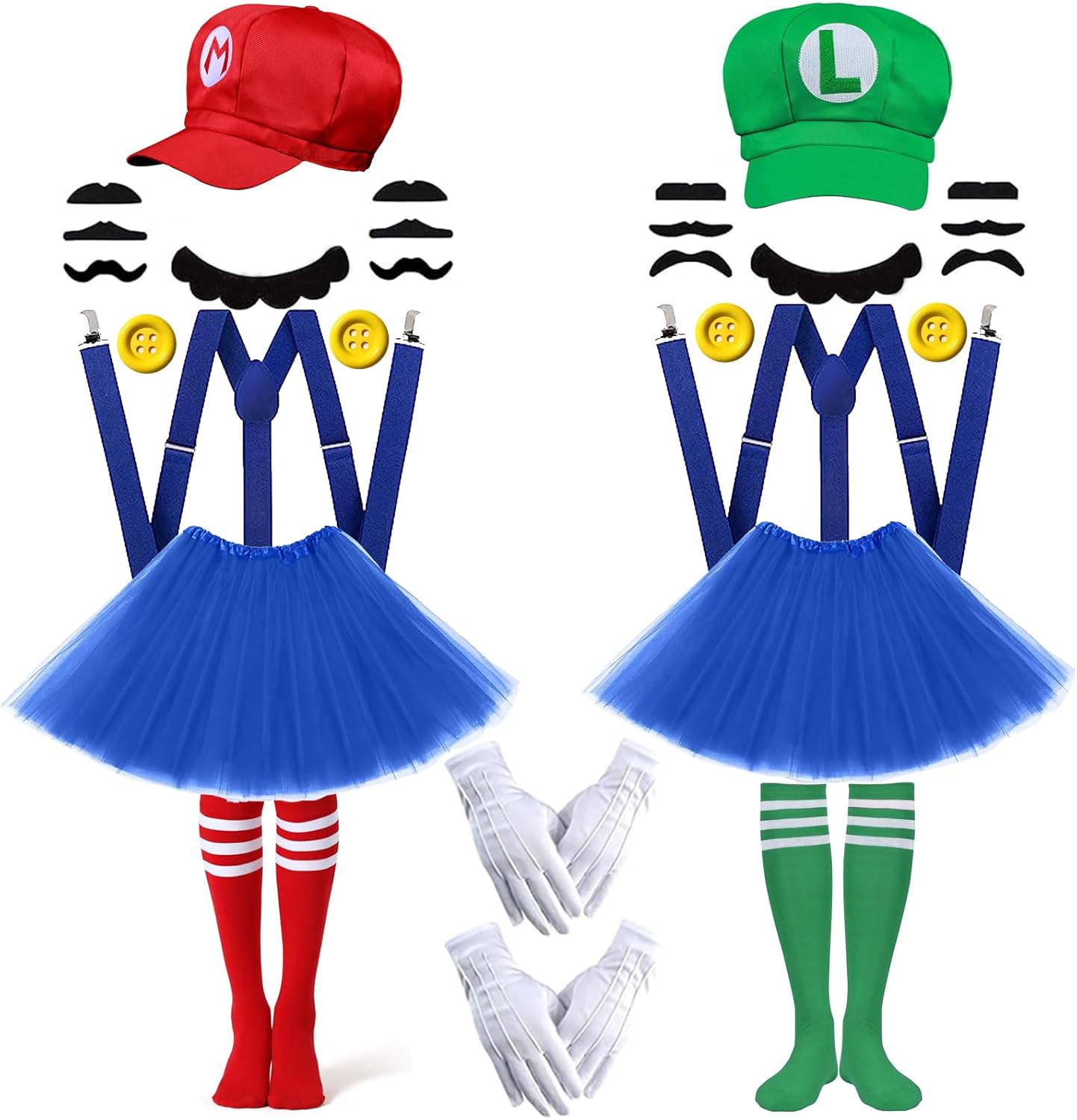 Santoy Super Bros Mary & Luigi Costume for Adult,Outfits Accessories ...
