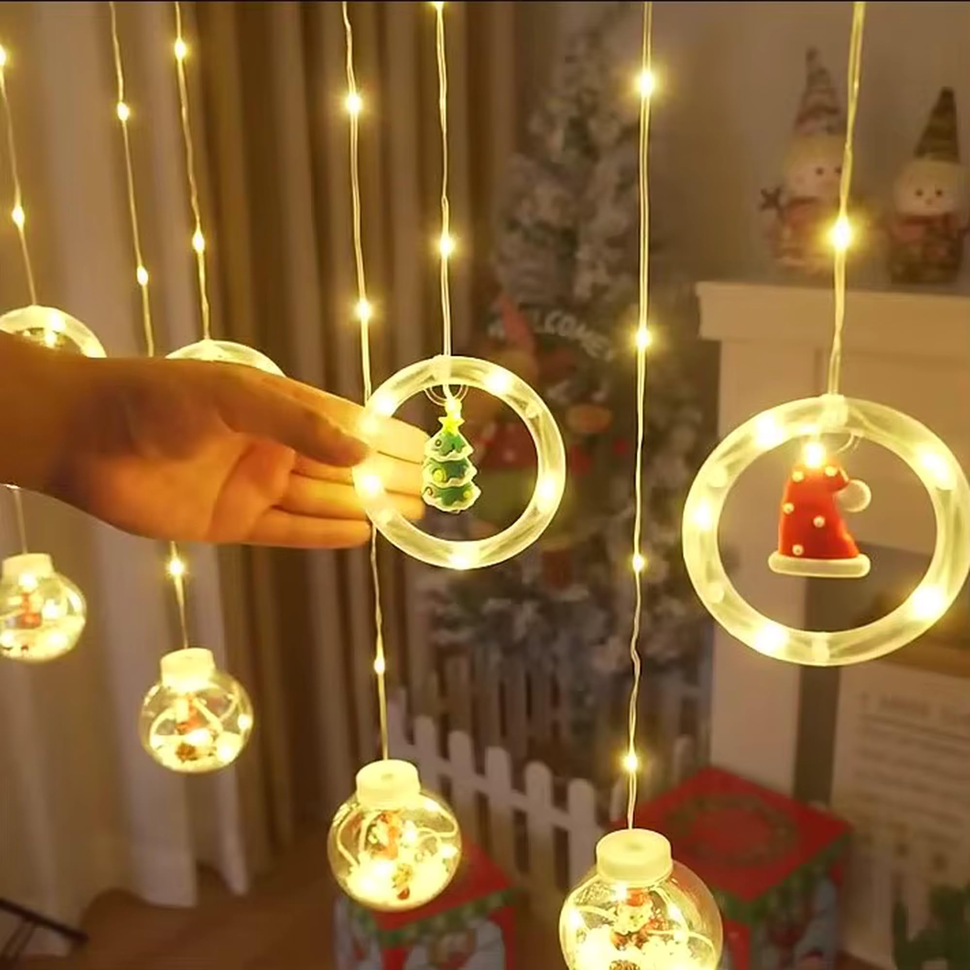 Amazon.com: Christmas Curtain String Lights with LED Twinkling ...