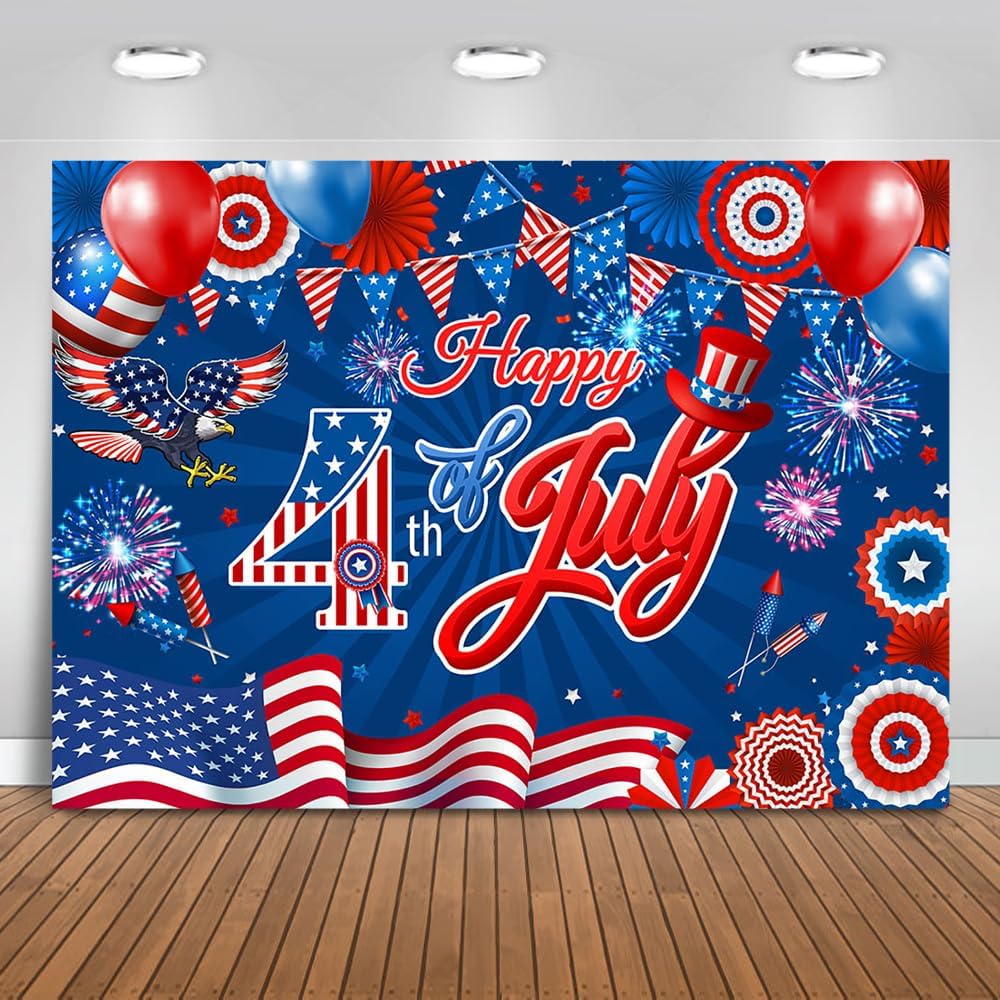 Amazon.com : 4th of July Banner Backdrop Decorations, Patriotic ...