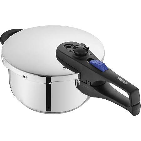 Tower T920002 Pressure Cooker, Twist/Turn Lid, Stainless Steel, 4 Litre ...
