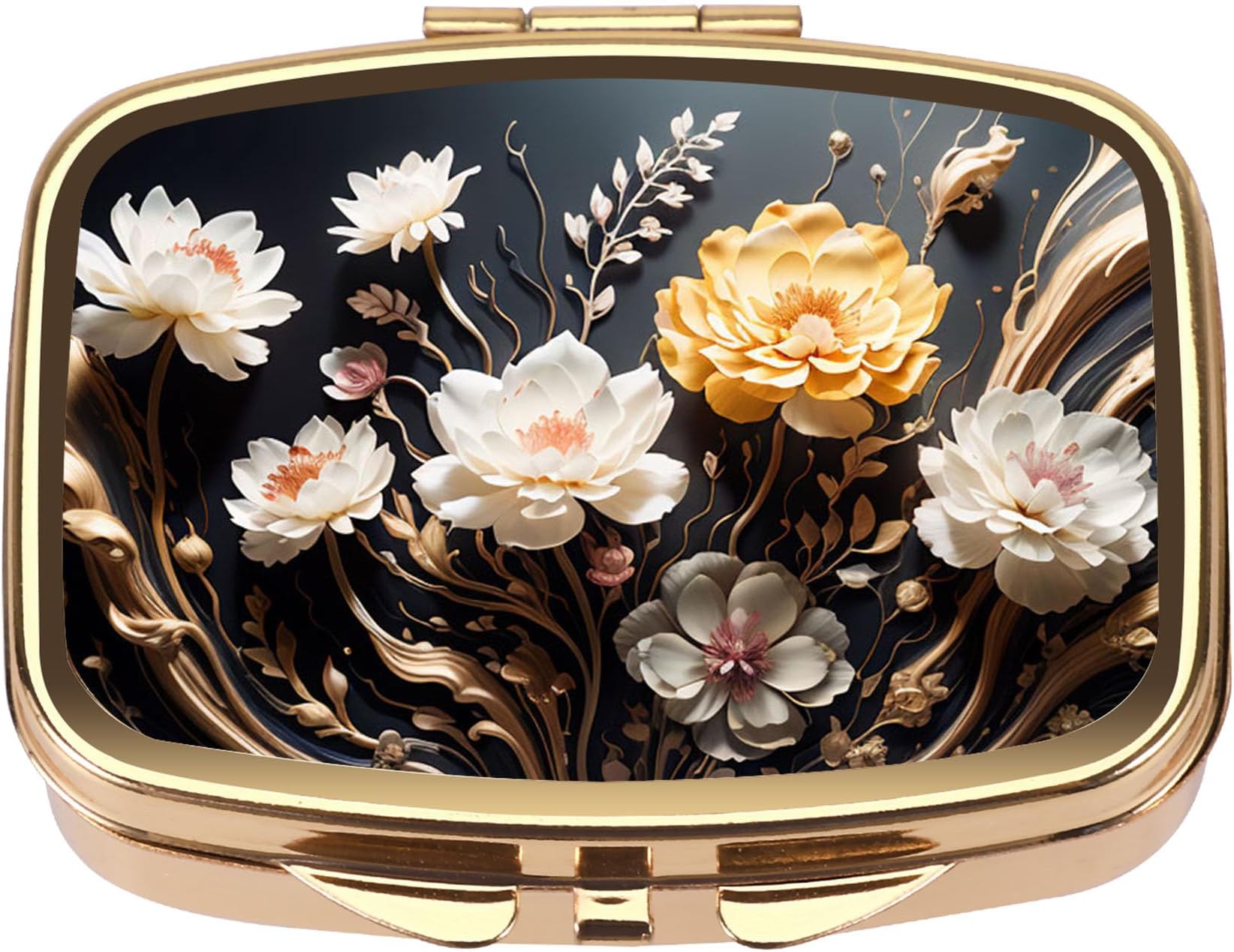 Amazon.com: DingRound Silver Vintage Pill Box 7 Day Metal Pill Box with ...