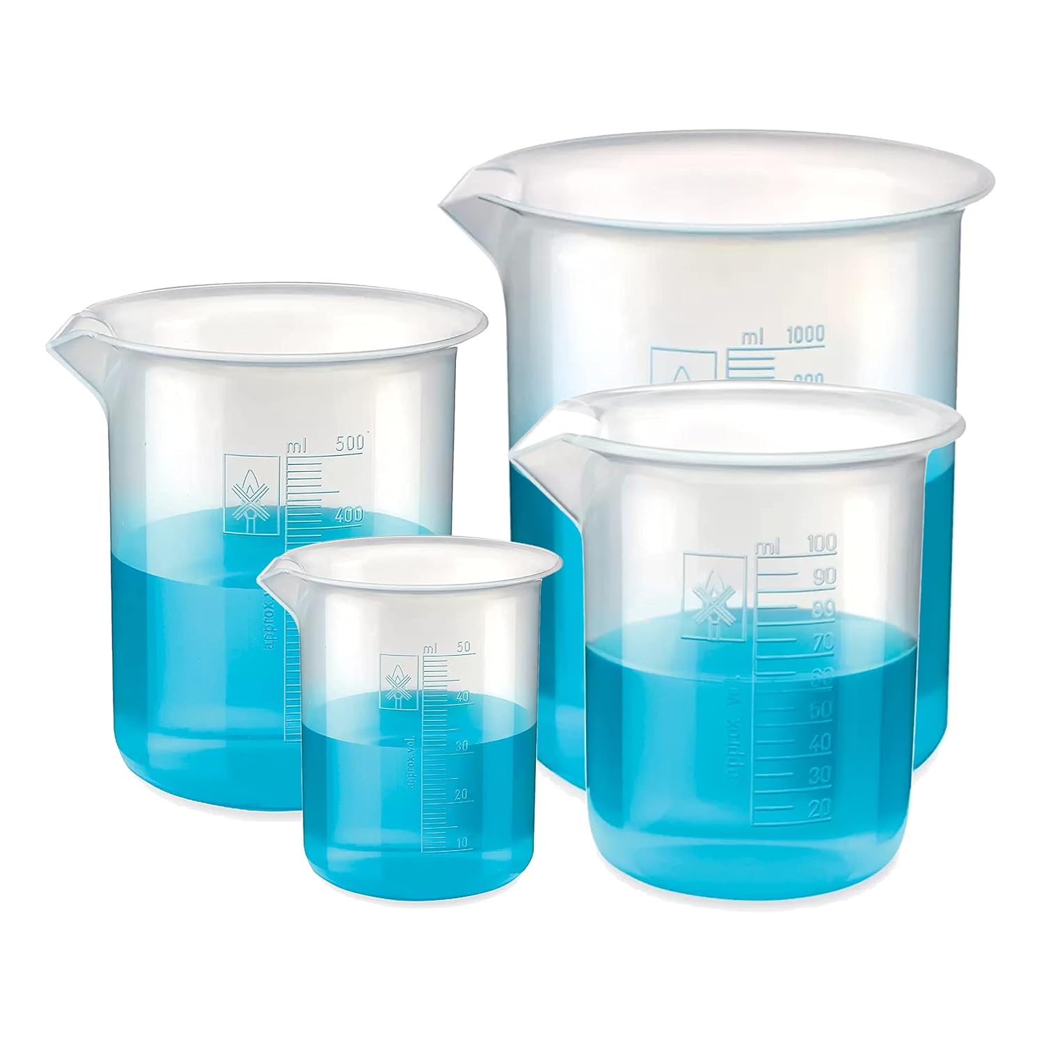 Bello Polypropylene Plastic Beaker 50 ml, 100 ml, 500 ml, 1000 ml with ...