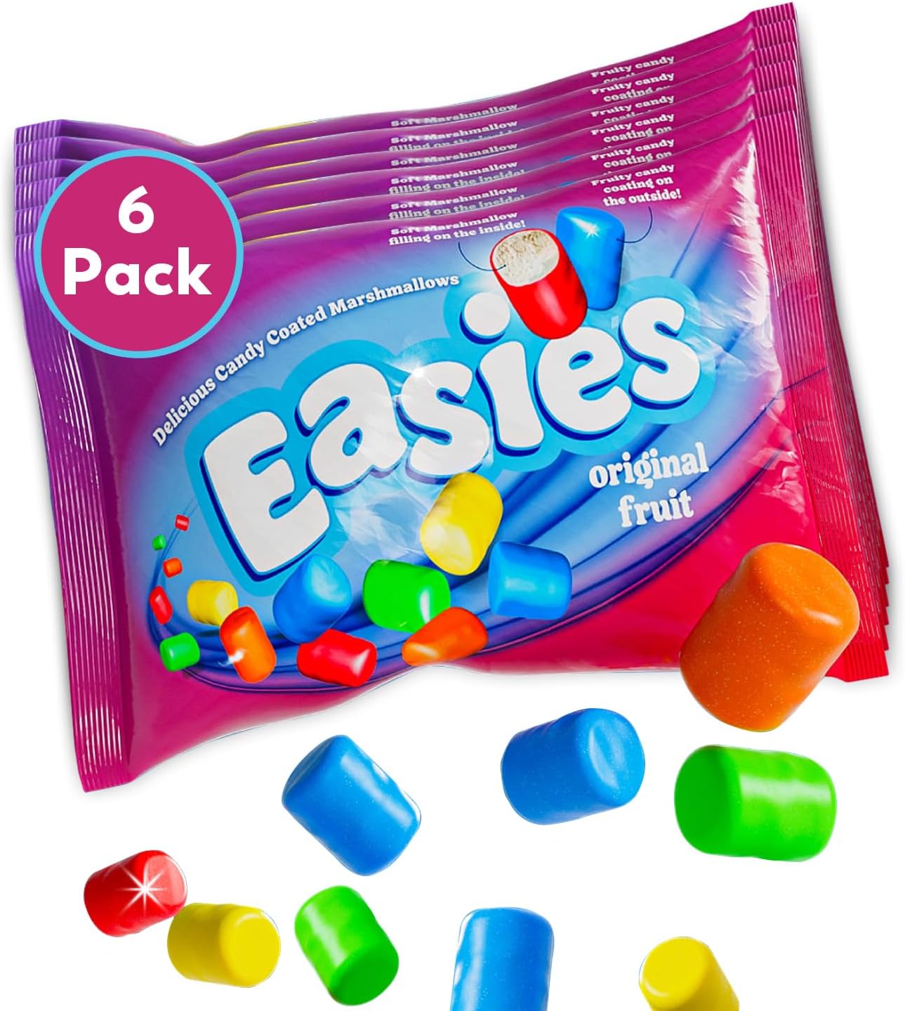 Amazon.com : Mini Marshmallows Individual Packets - Fruit Colored Candy ...