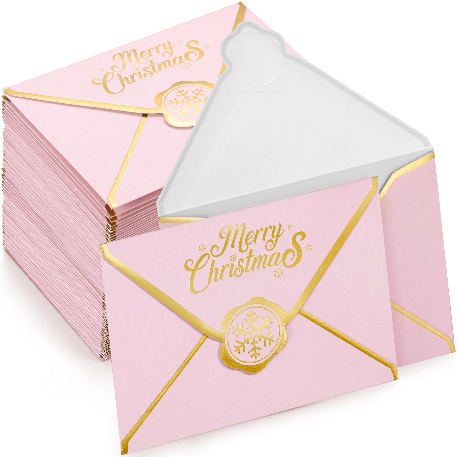 Amazon.com : 50 Pcs Merry Christmas Gift Card Envelopes Bulk Mini ...