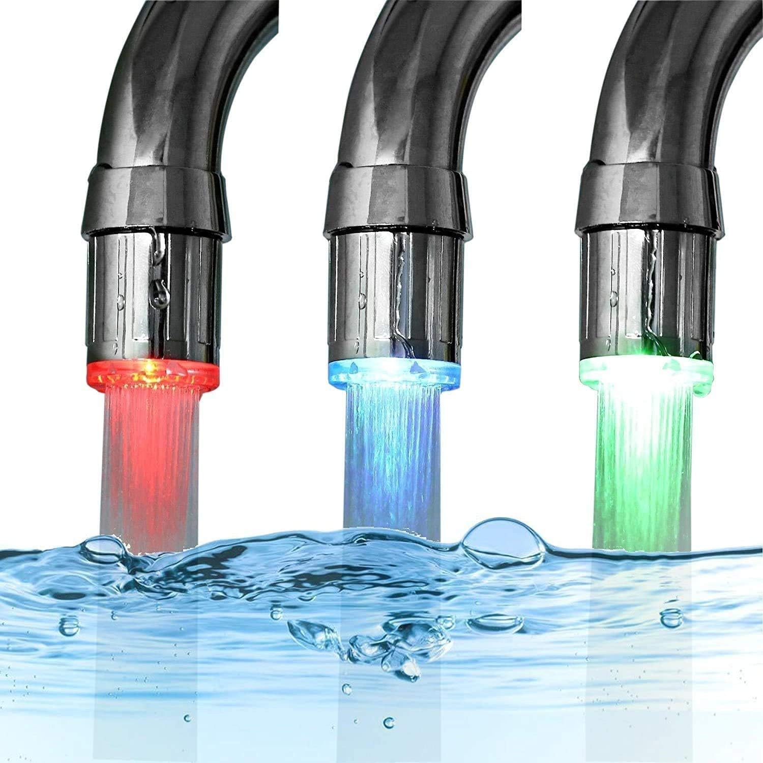 Temperature Control LED Faucet Tap Light - No Battery Required - Touch ...