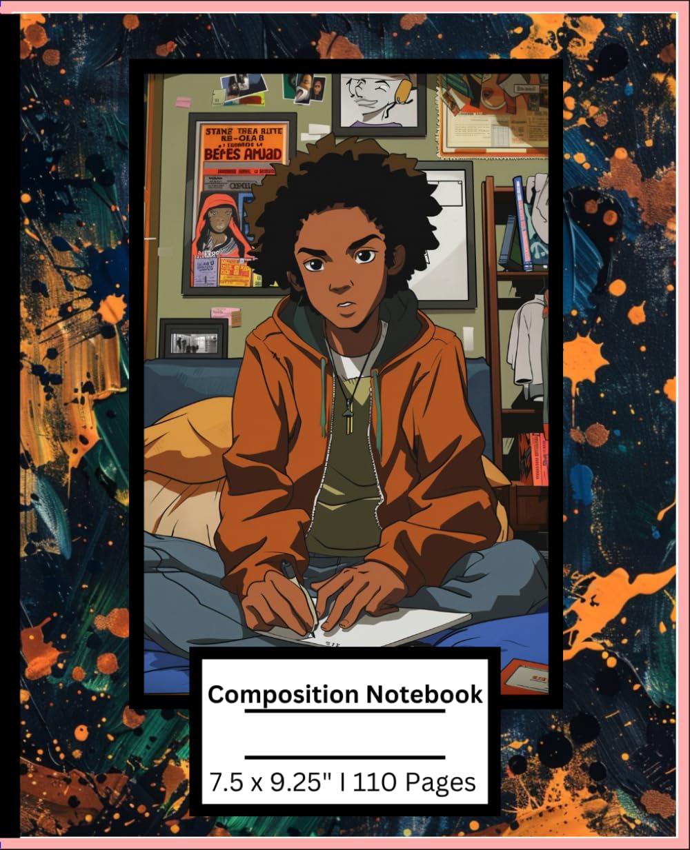 Composition Notebook: Anime Afro Boy, Wide-Ruled Lined Paper Journal ...