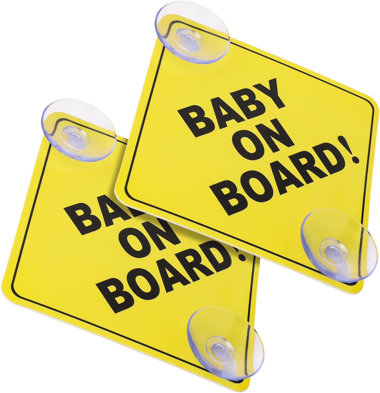 Cobee Baby on Board Car Warning Signs - 2Pcs 5"x5" Safety Sign With ...
