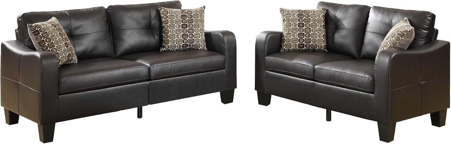 Amazon.com: Poundex PDEX-F6921 Sectional Set, Espresso : Home & Kitchen