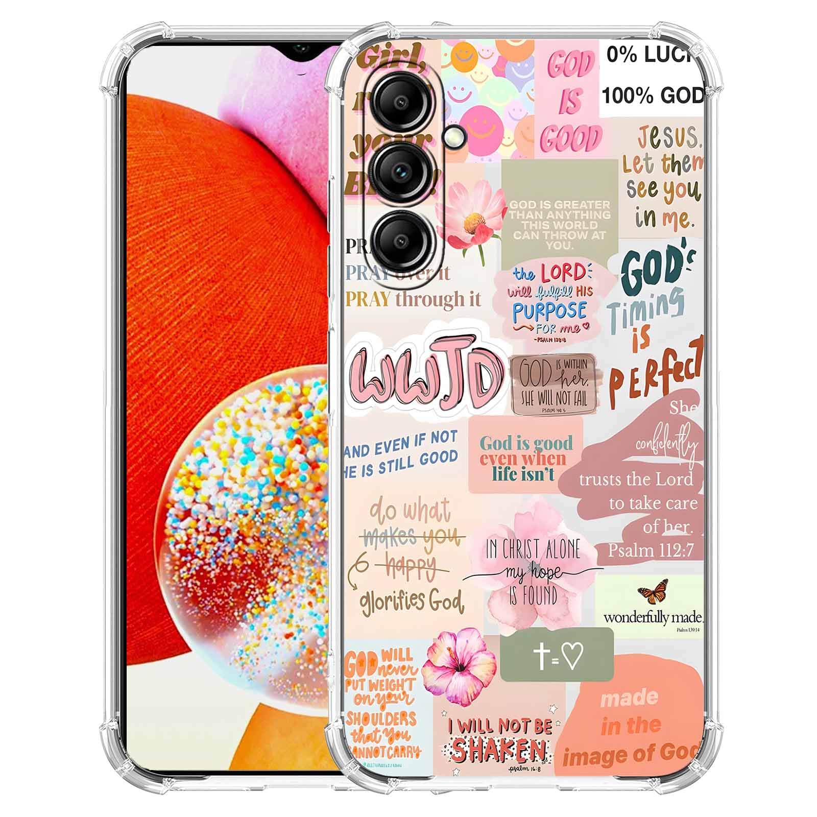 Amazon.com: Tobelint for Samsung Galaxy A14 Case with Christian Design,Jesus Bible Verse Collage ...