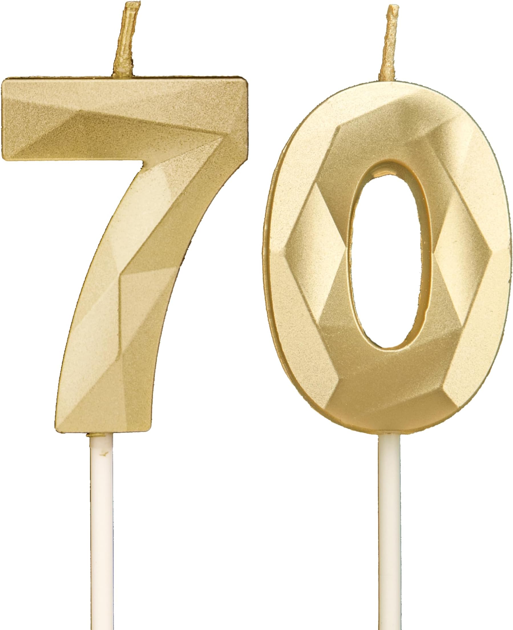 Silver 70th Birthday Candles Number for Cake - Toppers for 70 Year Old ...