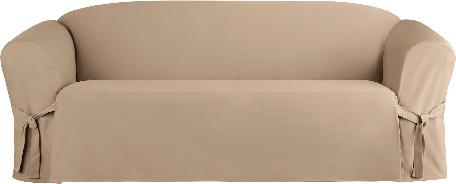 Amazon.com: SureFit Heavy Weight Cotton Canvas 1 Piece Sofa Slipcover ...