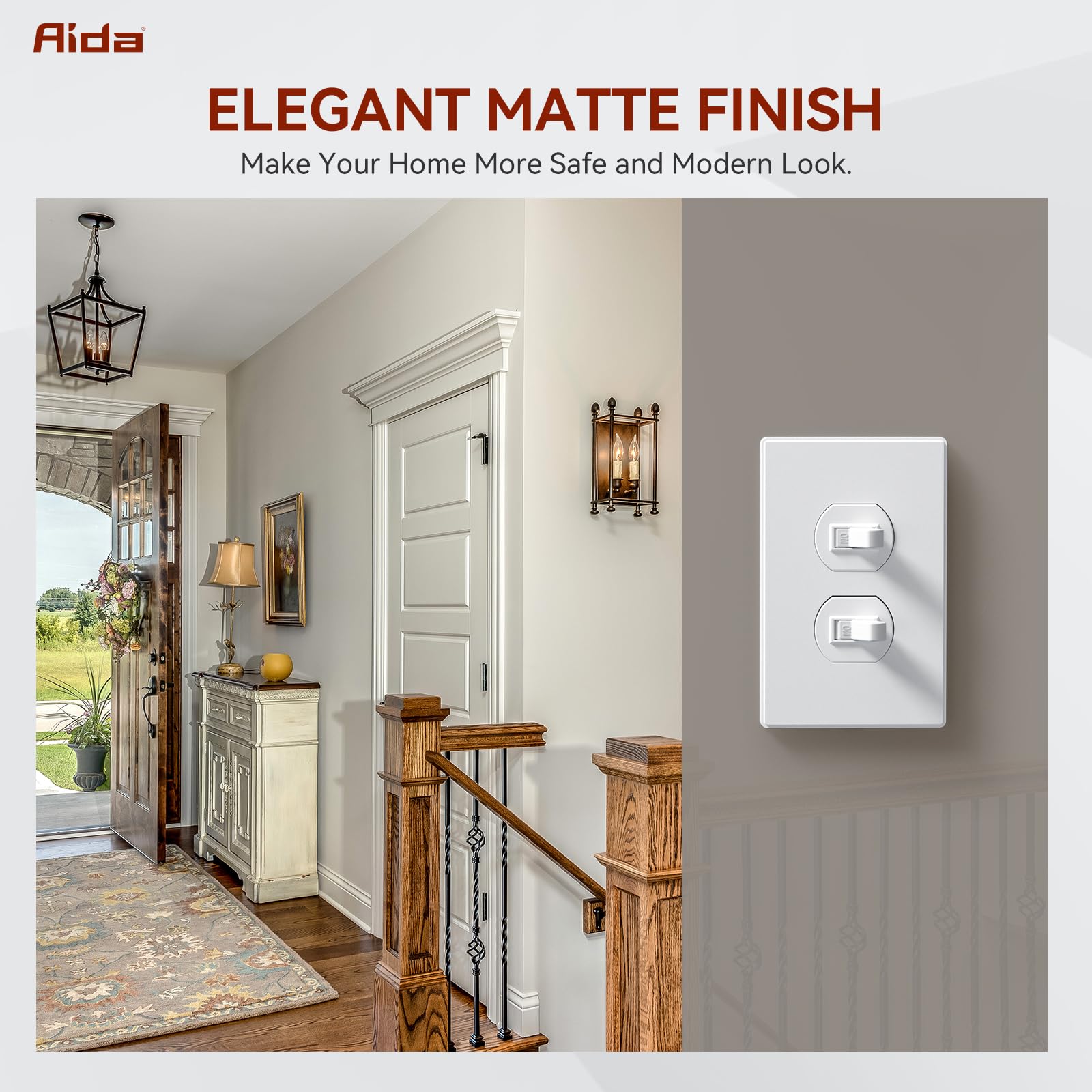 Snapklik.com : AIDA 1-Gang Screwless Duplex Wall Plates, Mid-Size ...