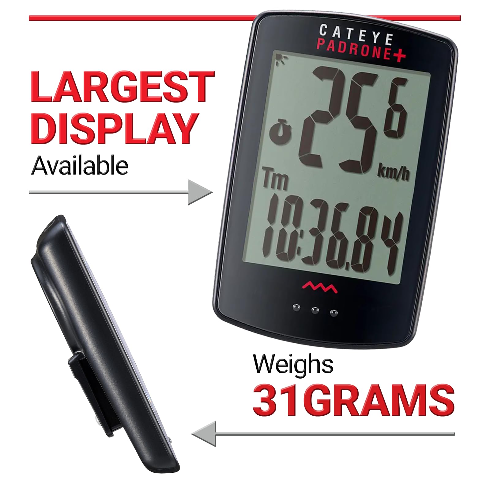 Snapklik.com : CATEYE Padrone Plus Bike Computer Oversized Display ...