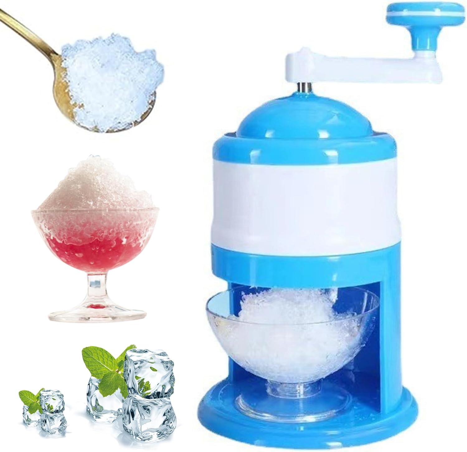 Amazon.com: Ice Crusher Shaved Ice Machine Manual Ice Shaver DIY ...