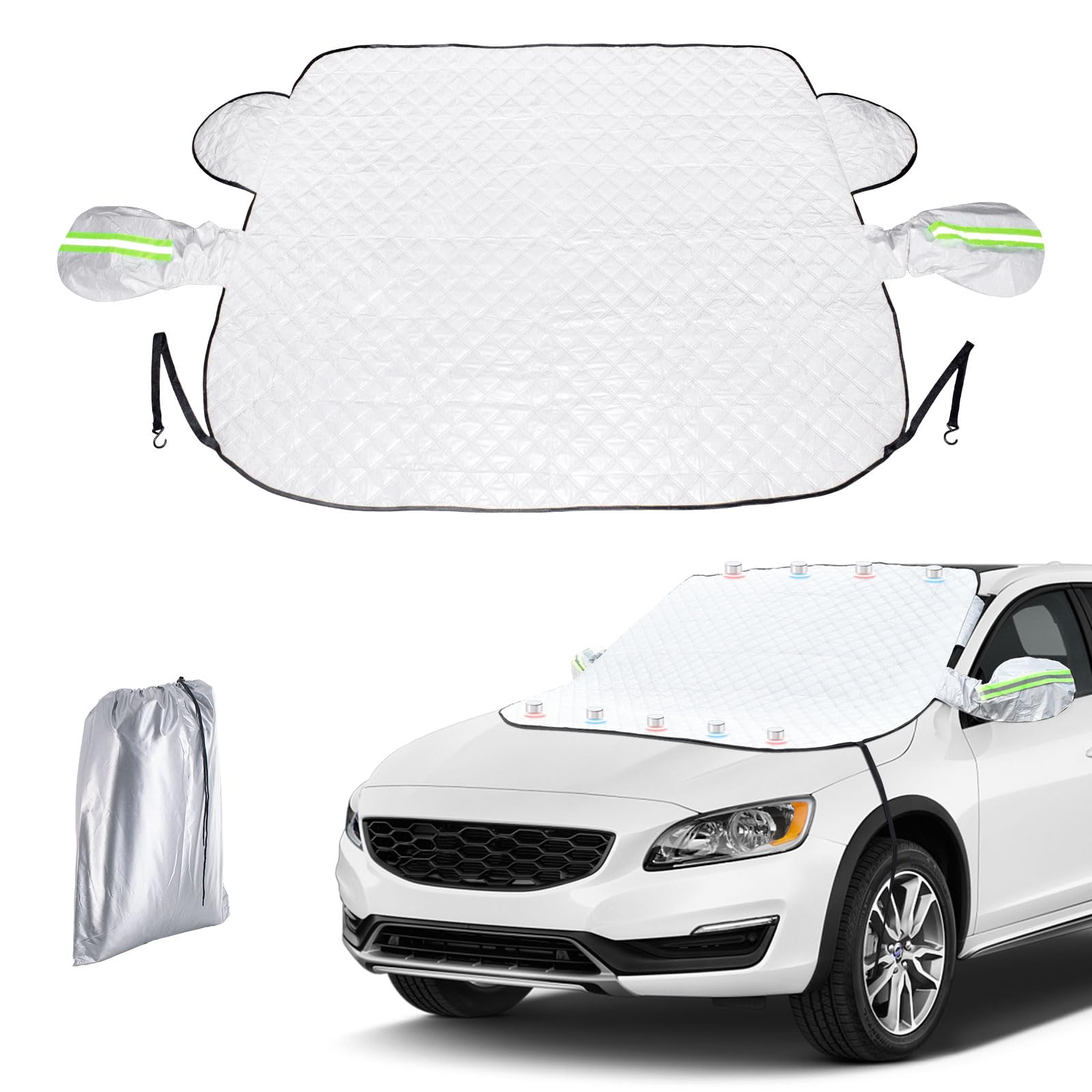 AdrreyuFny Windscreen Covers Frost, Magnetic Foldable Car Windscreen ...