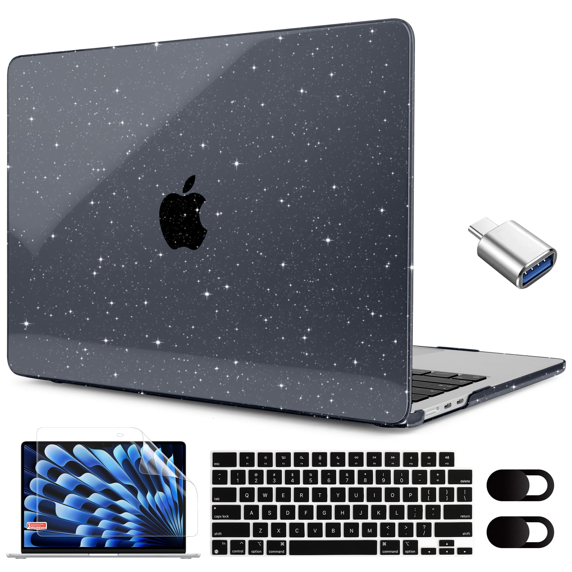 Snapklik.com : MEEgoodo Glitter Case For M3 MacBook Air 15 Inch Case ...