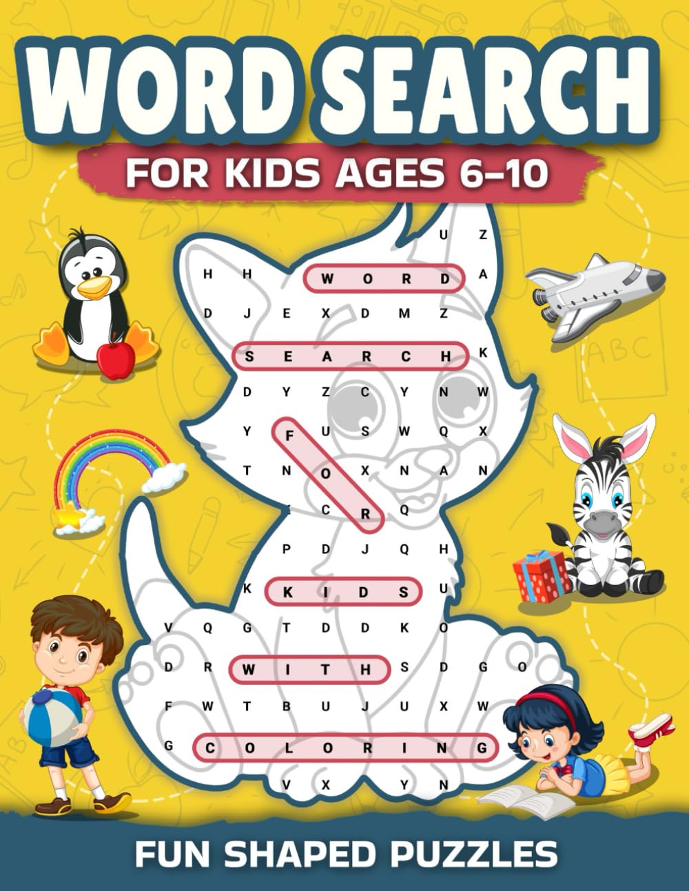Word Search for Kids Ages 6-10: Fun & Educational Shaped Puzzles with ...