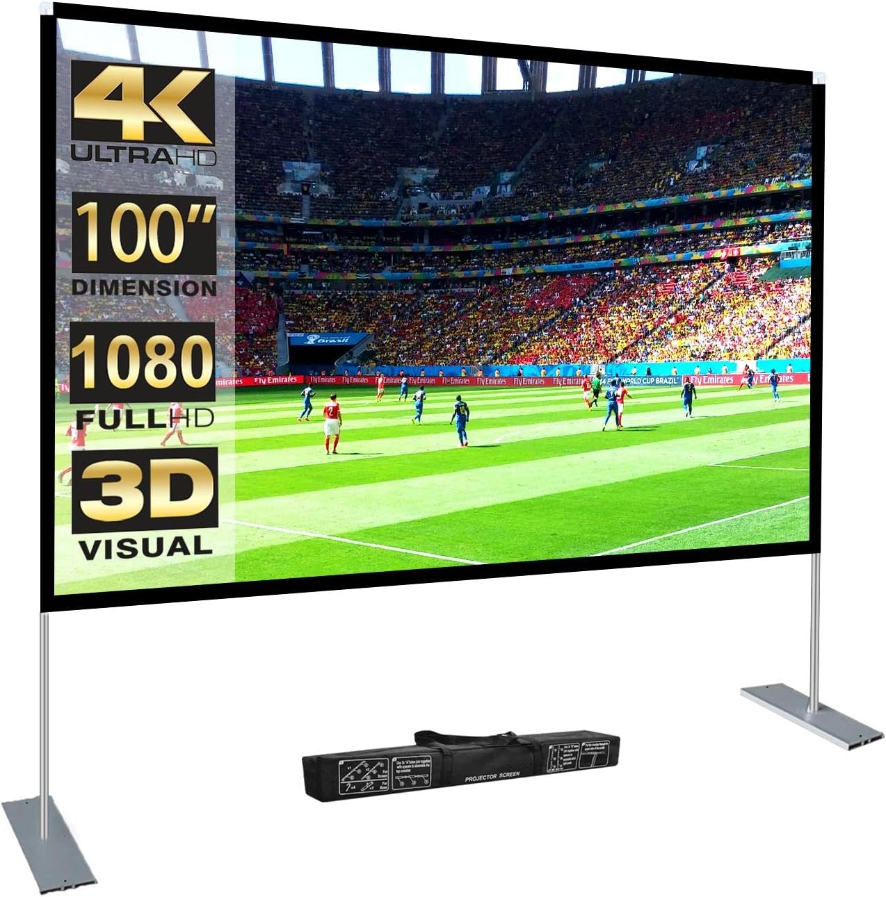 100 inch Projector Screen Projector Screen with Stand Projector ...