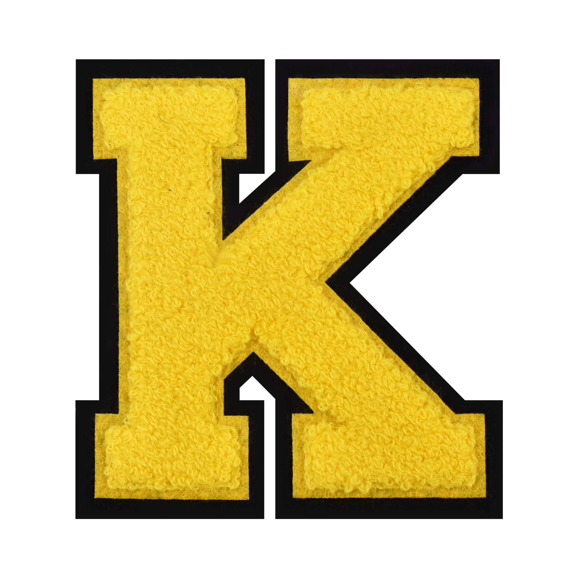 Amazon.com: 4.5" Iron on Letter Patches Yellow Chenille Letter Patches ...