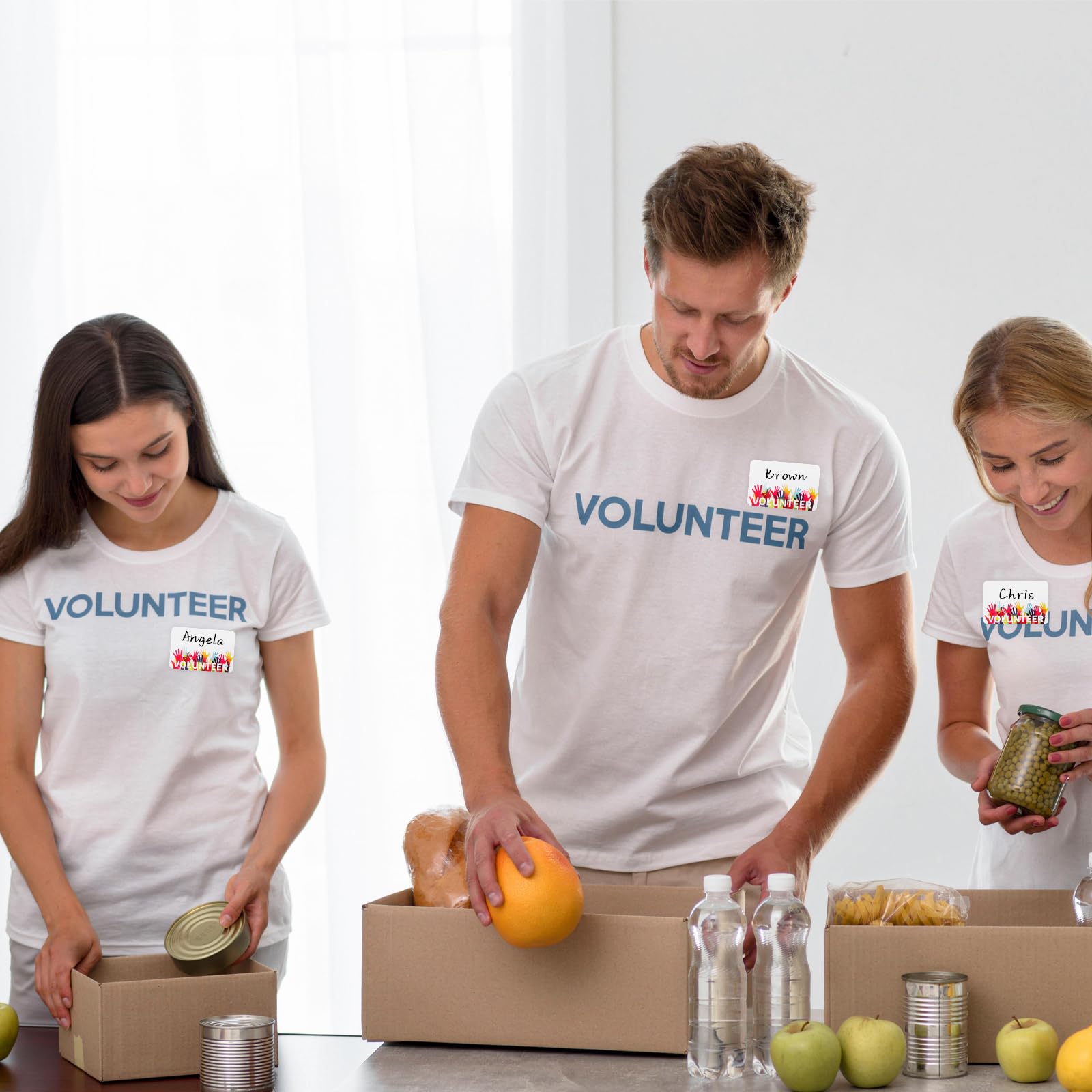 Snapklik.com : Volunteer Name Tags - 200 Colorful 2x3in Self-Adhesive ...