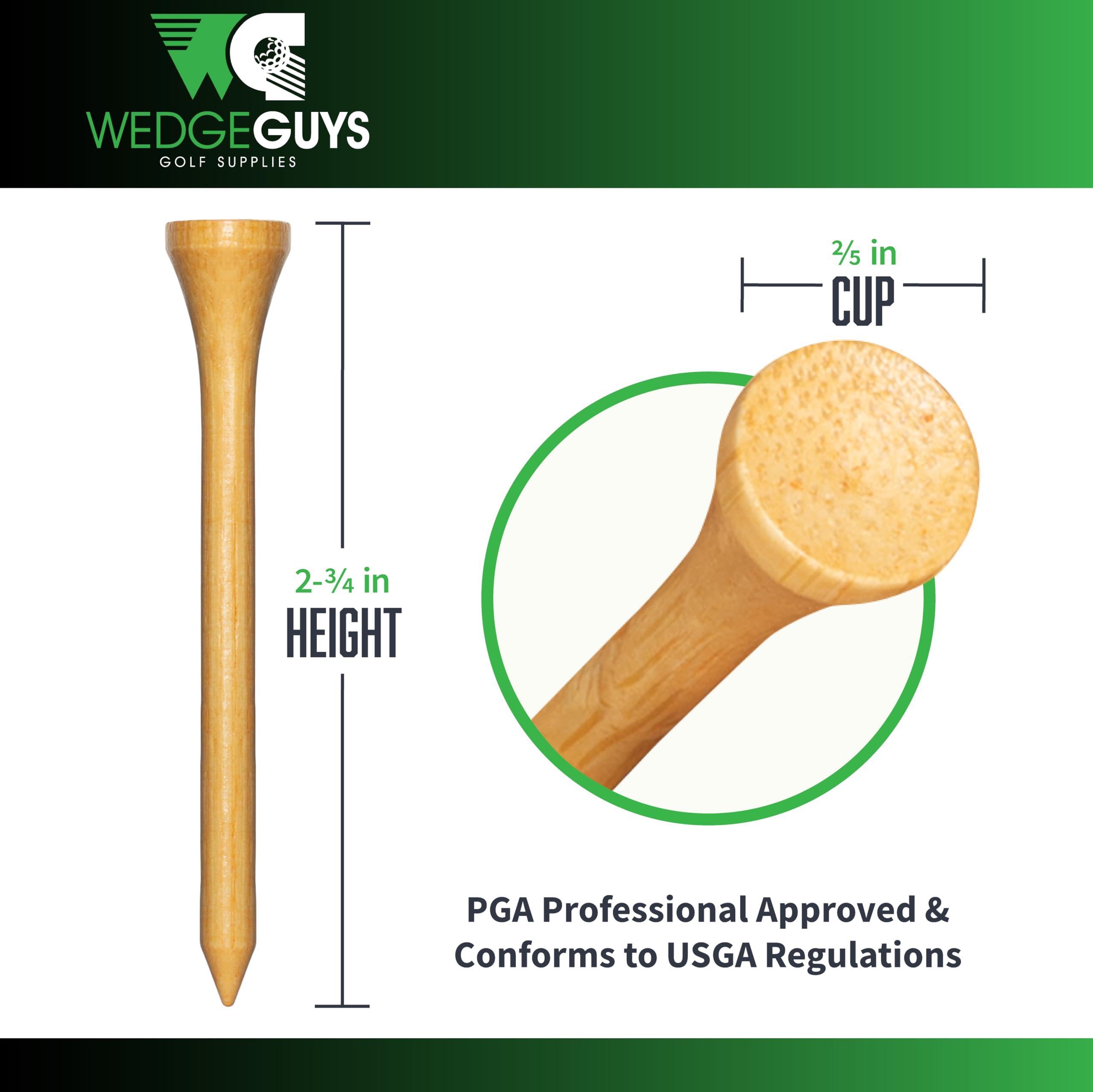 Snapklik.com : Bamboo Golf Tees 2-3/4" 100,250,500 Or 1000 Pcs Extra Durable & Stronger Than ...