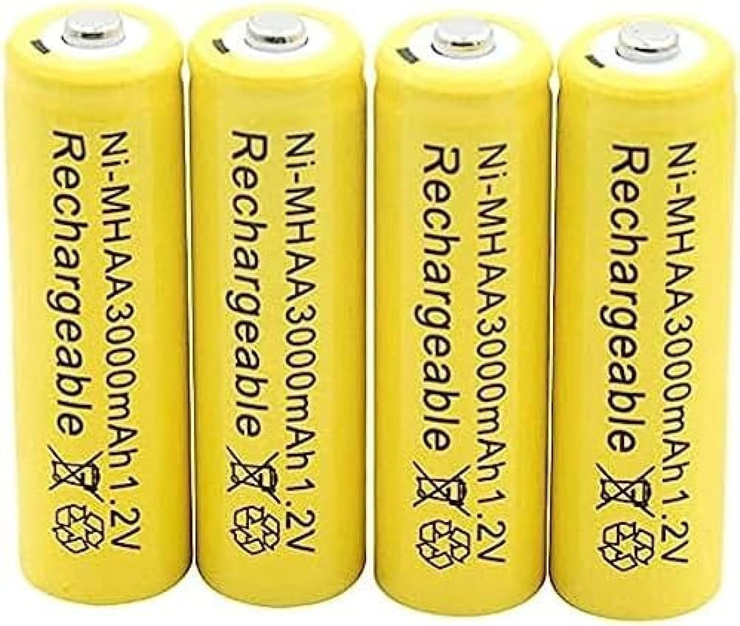 Amazon.com: KIROJA 1 2v AA 3000 MAh Yellow Rechargeable Battery Pre ...