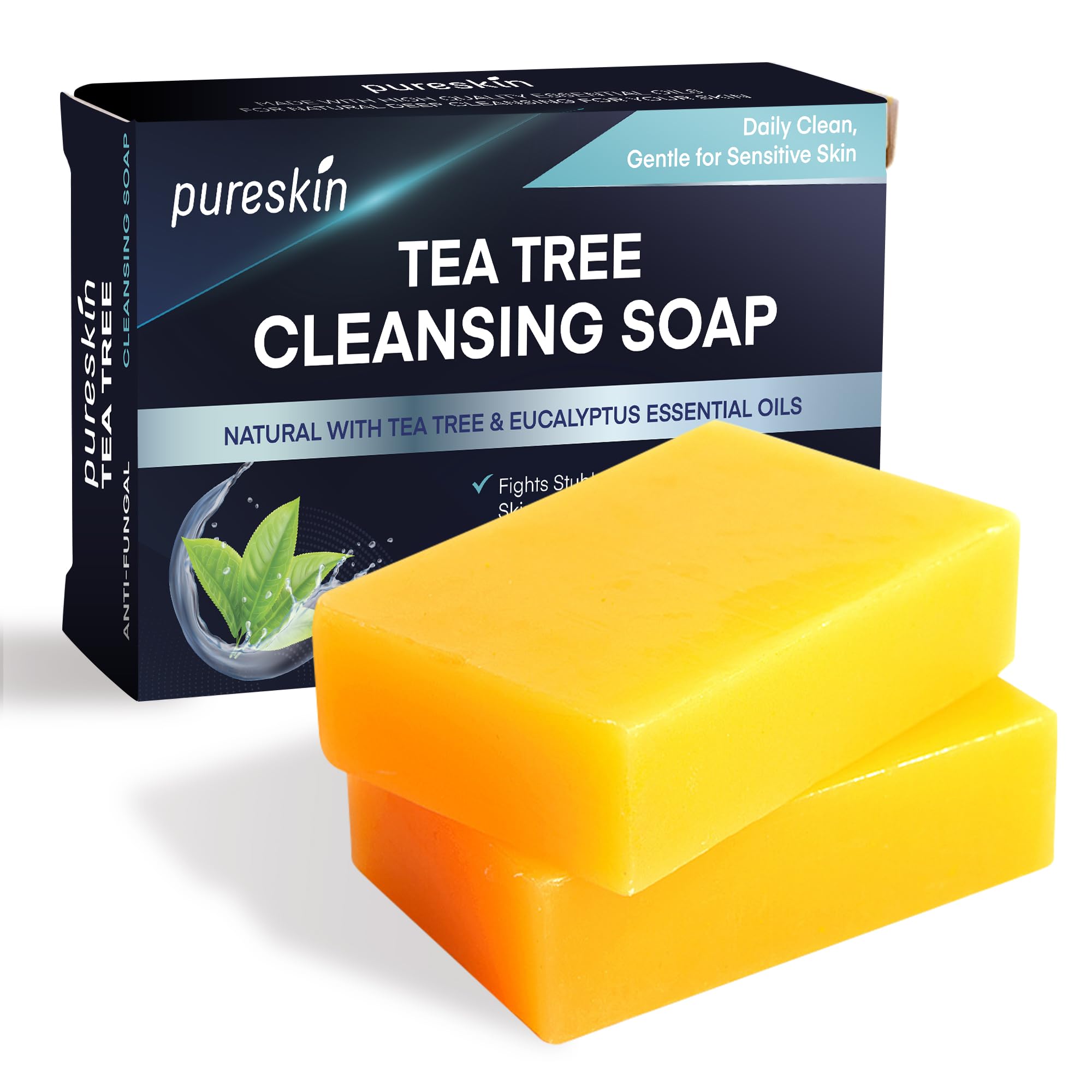 Amazon.com : PURESKIN Tea Tree Antifungal Soap, Extra Strength Protection for Psoriasis, Athlete ...