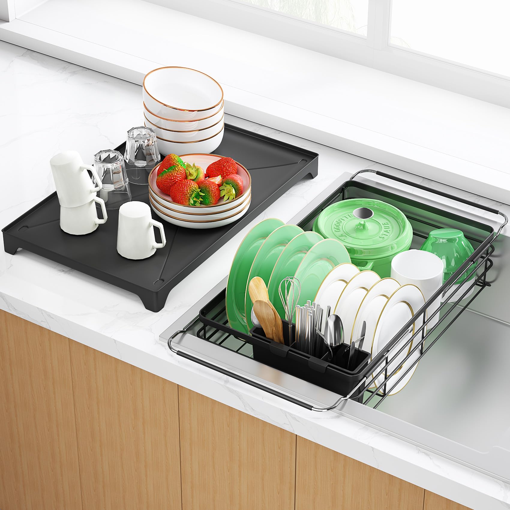 Snapklik.com : Dish Drying Rack In Sink Stainless Steel Dish Racks For ...