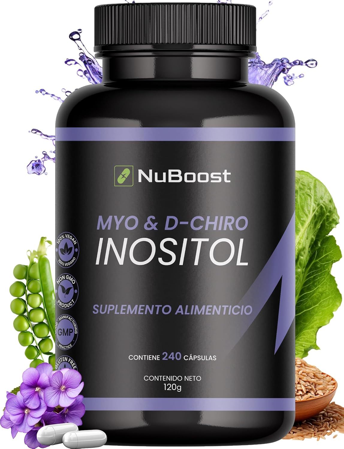 Nuboost Inositol de 240 Cápsulas De 2g - Myo Inositol - Inositol Myo ...
